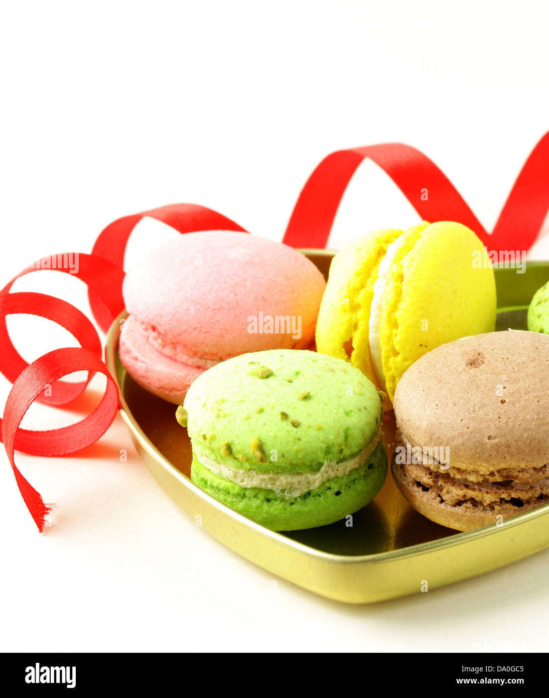 multicolored macaroon cookies, traditional French pastries Stock Photo ...