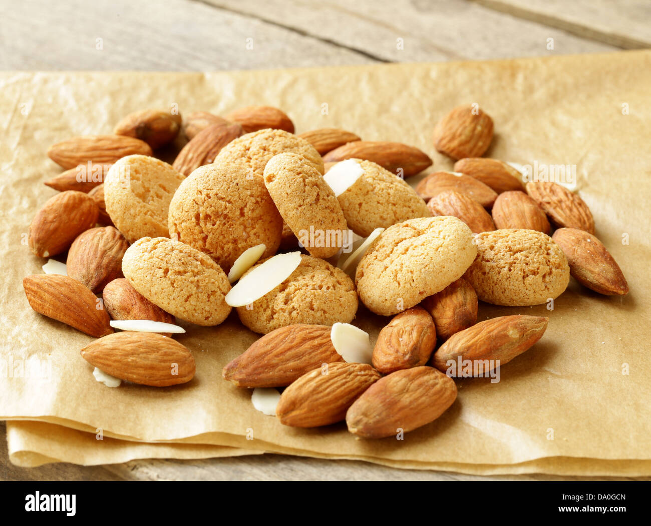 sweet almond cookies biscuits (amaretti Stock Photo - Alamy