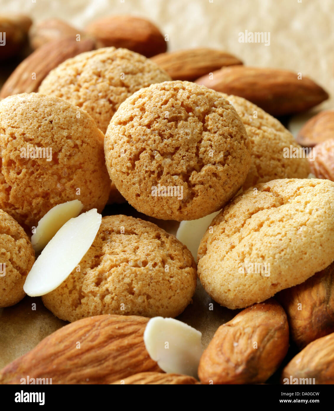 sweet almond cookies biscuits (amaretti Stock Photo - Alamy