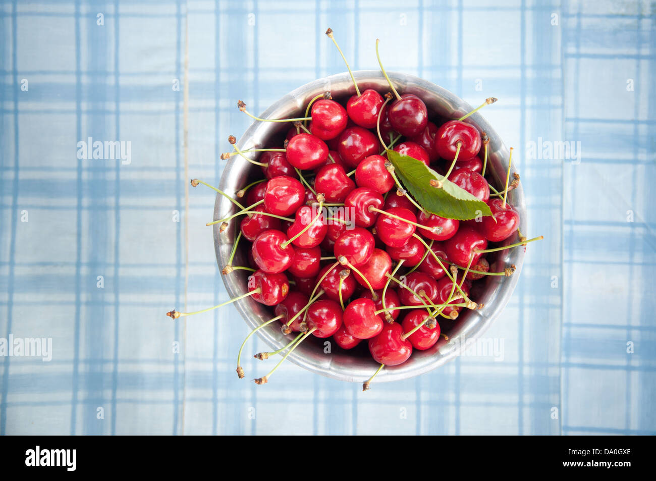 Fresh cherries in metal pot Stock Photo - Alamy