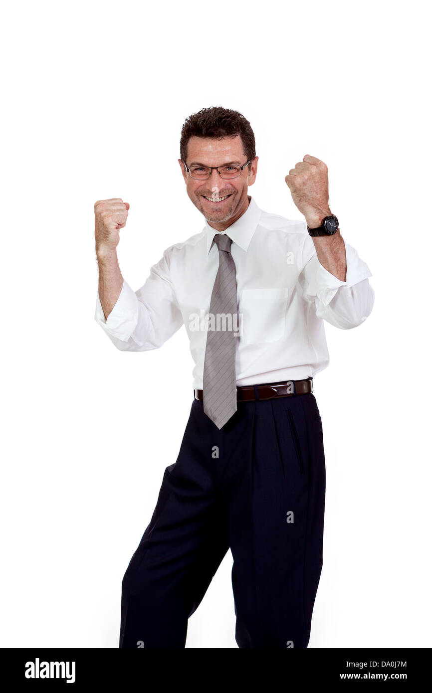 adult businessman happy successful isolated on white background Stock ...