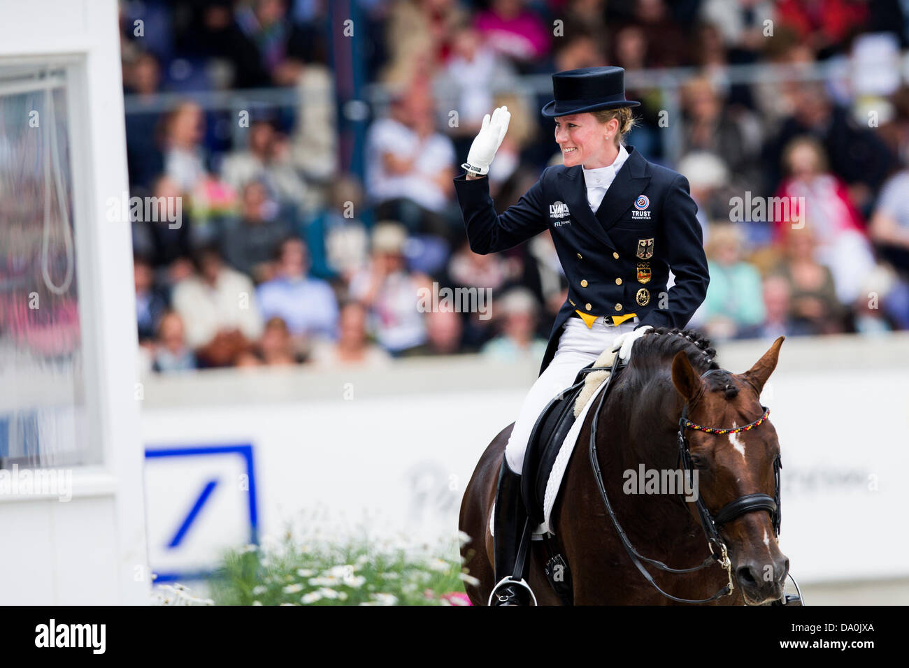 German dressage rider Helen Langehanenberg on her horse Damon Hill NRW ...