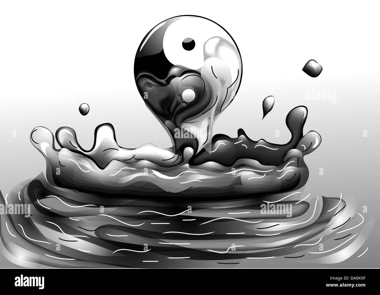 yin and yang rising from the liquid Stock Photo - Alamy