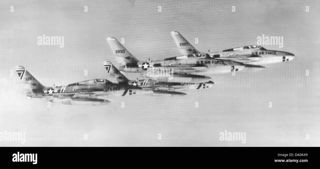 The 407th Strategic Fighter Wing operated the RF-84F Thunderstreak, a ...