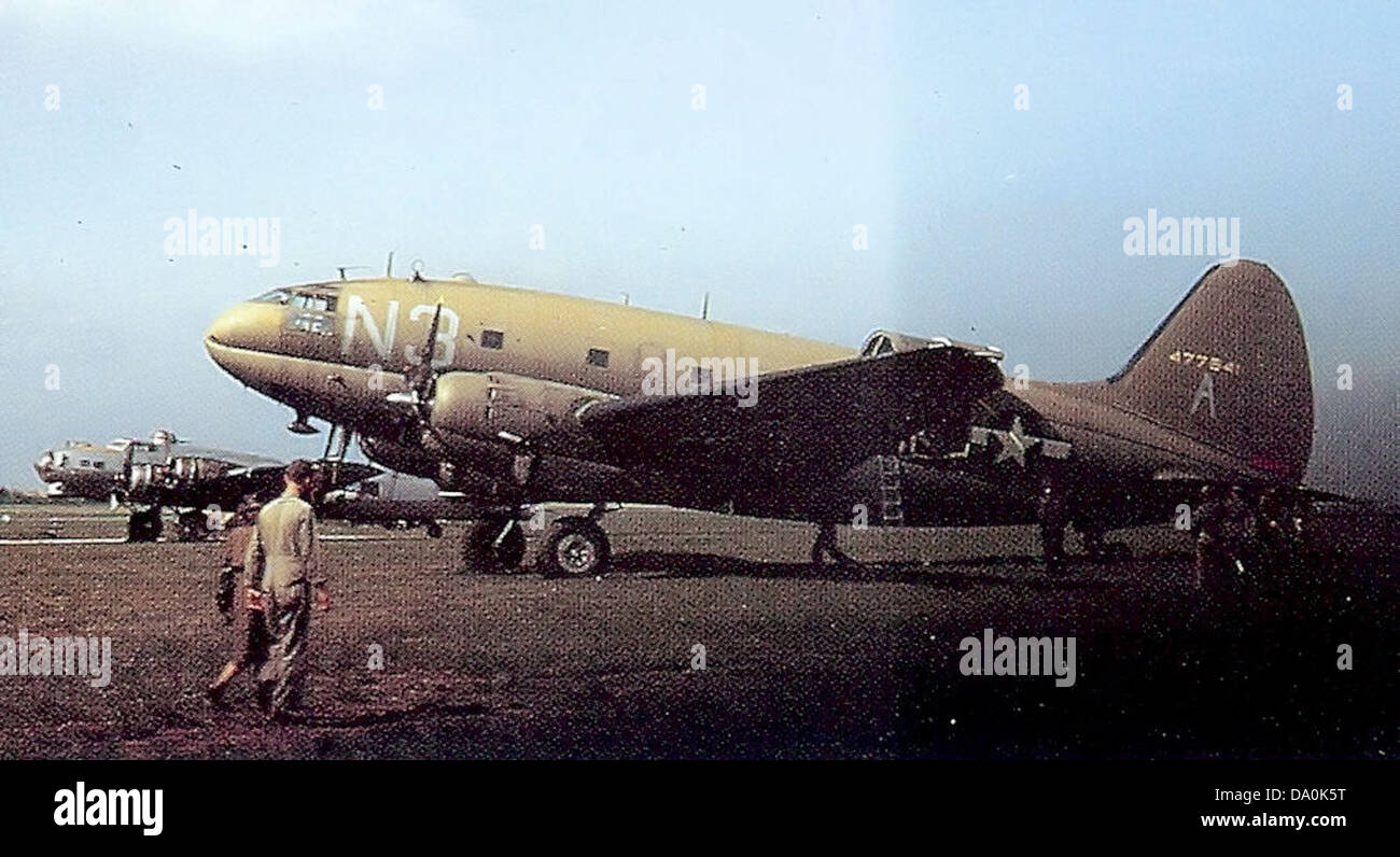 The 47th Troop Carrier Squadron operated the Curtiss C-46D-10-CU ...