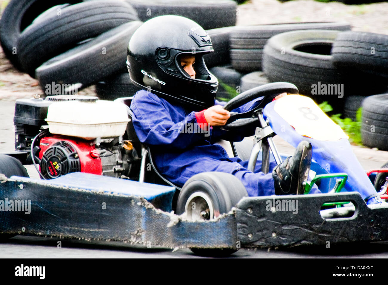 boy in a racing car Stock Photo - Alamy