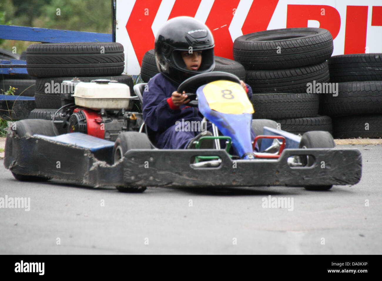 boy in a racing car Stock Photo - Alamy