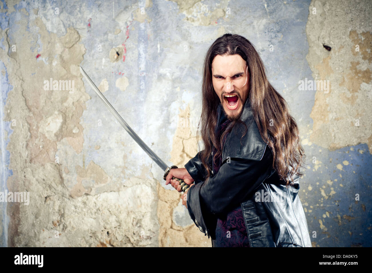 Angry goth man Stock Photo - Alamy