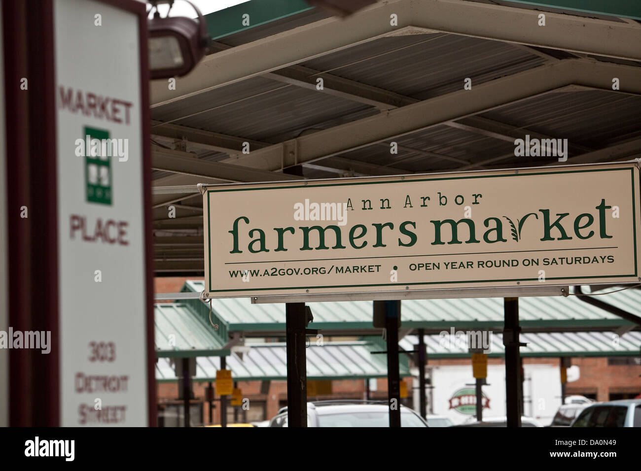 Farmer market is seen in the Kerrytown district of Ann Arbor, Michigan ...