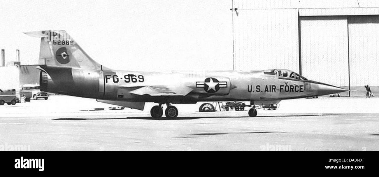 The YF-104A Starfighter, tail number 55-2969, was operated by the 83d ...