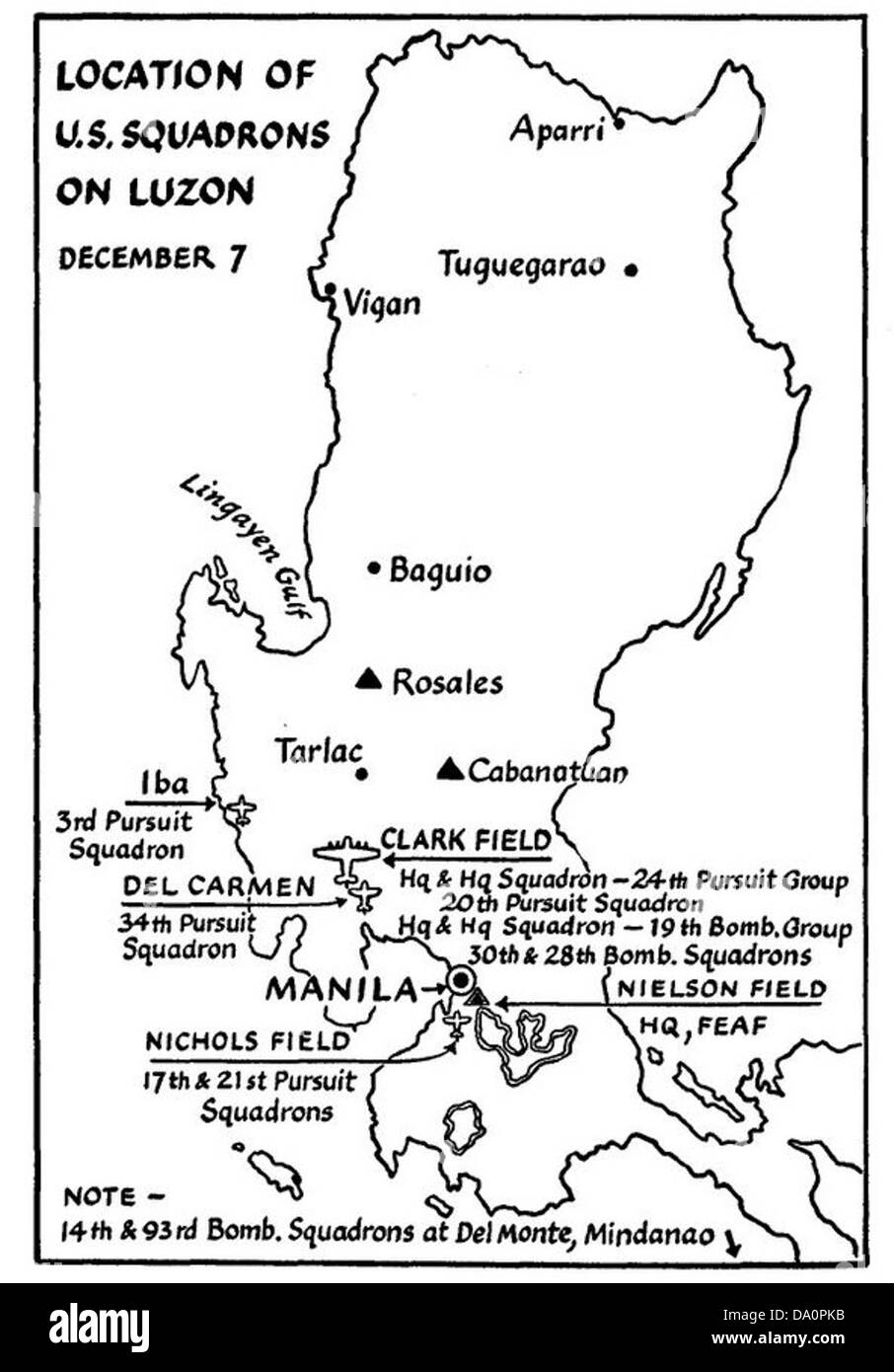 FEAF Philippines Map - 7 December 1941 Stock Photo - Alamy