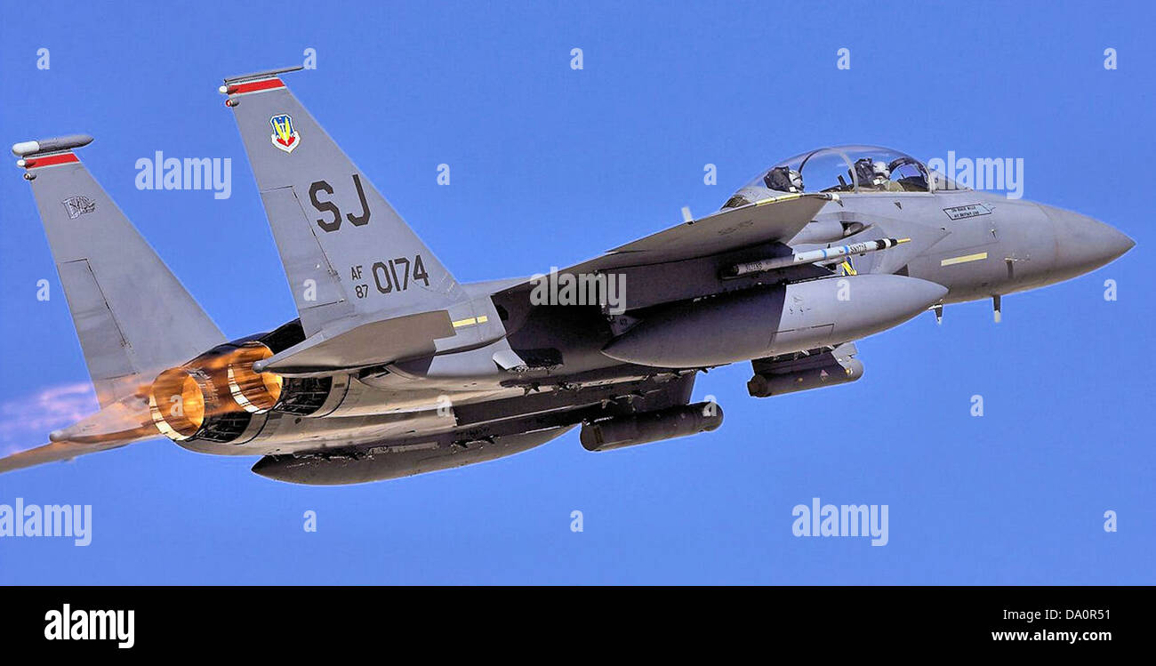 The McDonnell Douglas F-15E Strike Eagle, tail number 87-0174, is a ...