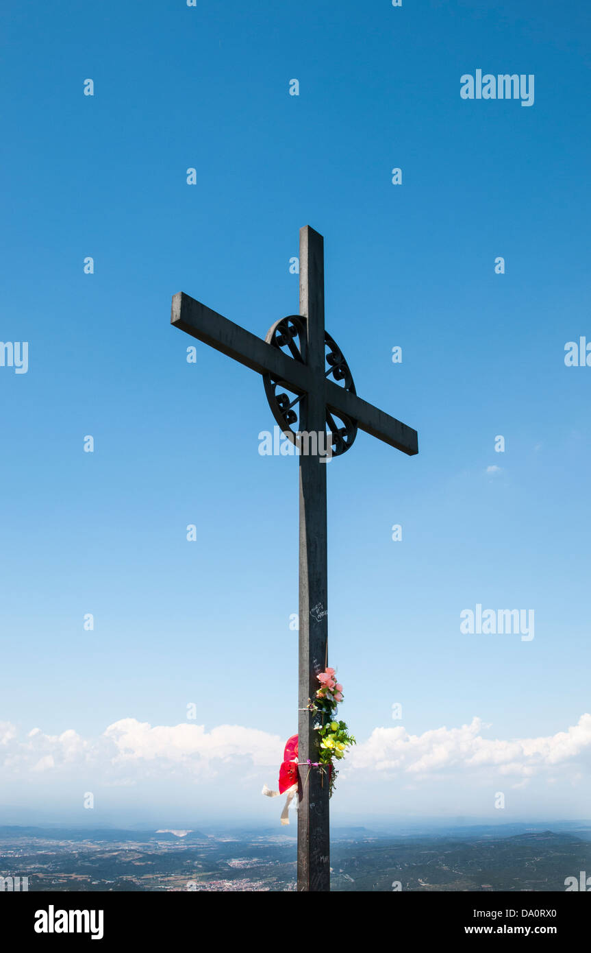 God Cross with flowers and sky background Stock Photo - Alamy