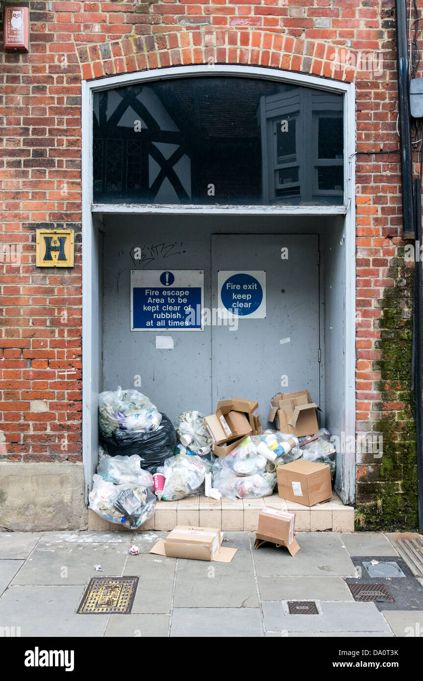 Fire safety exit rubbish hi-res stock photography and images - Alamy