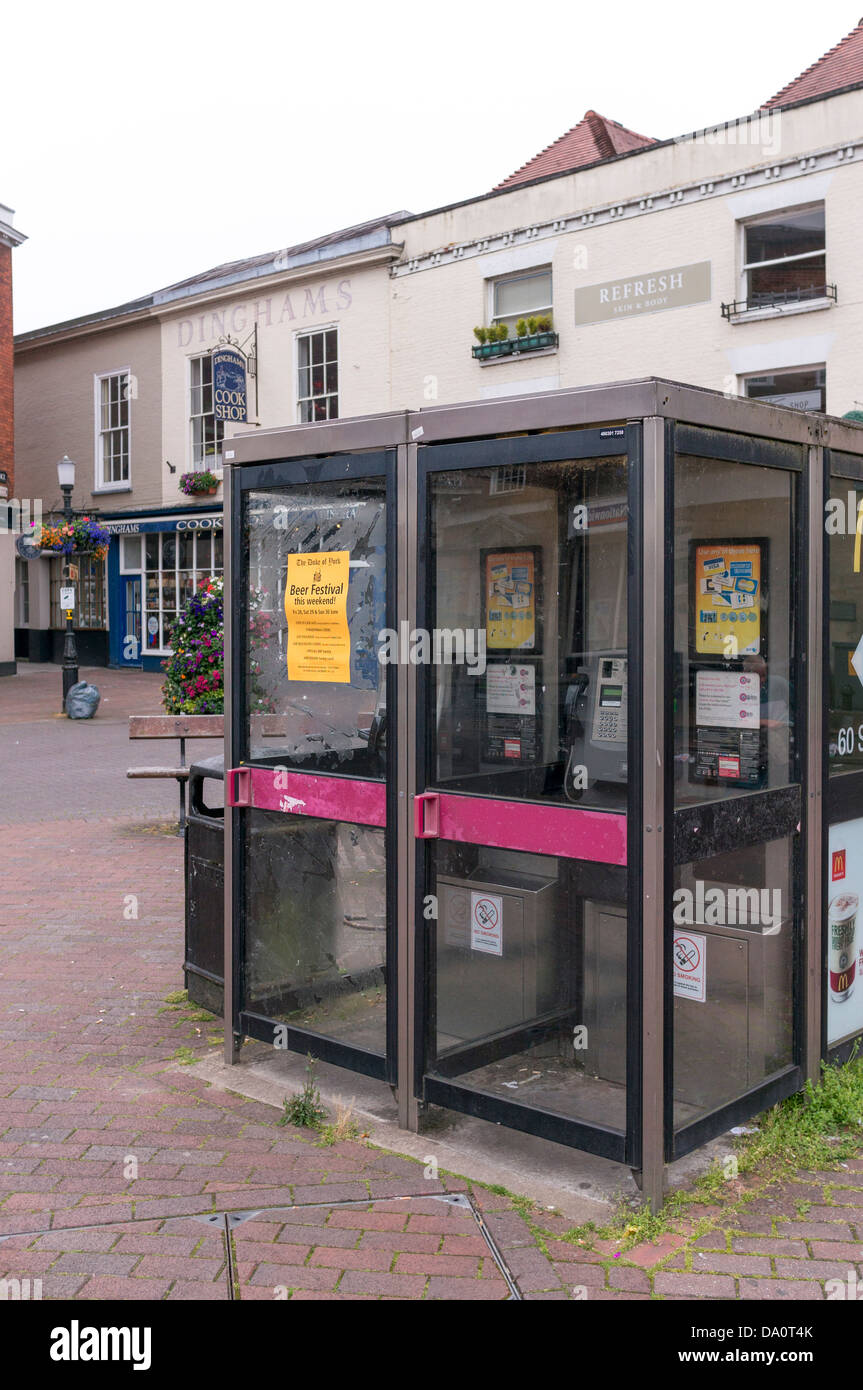 Modern UK telephone kiosk boxes Stock Photo - Alamy