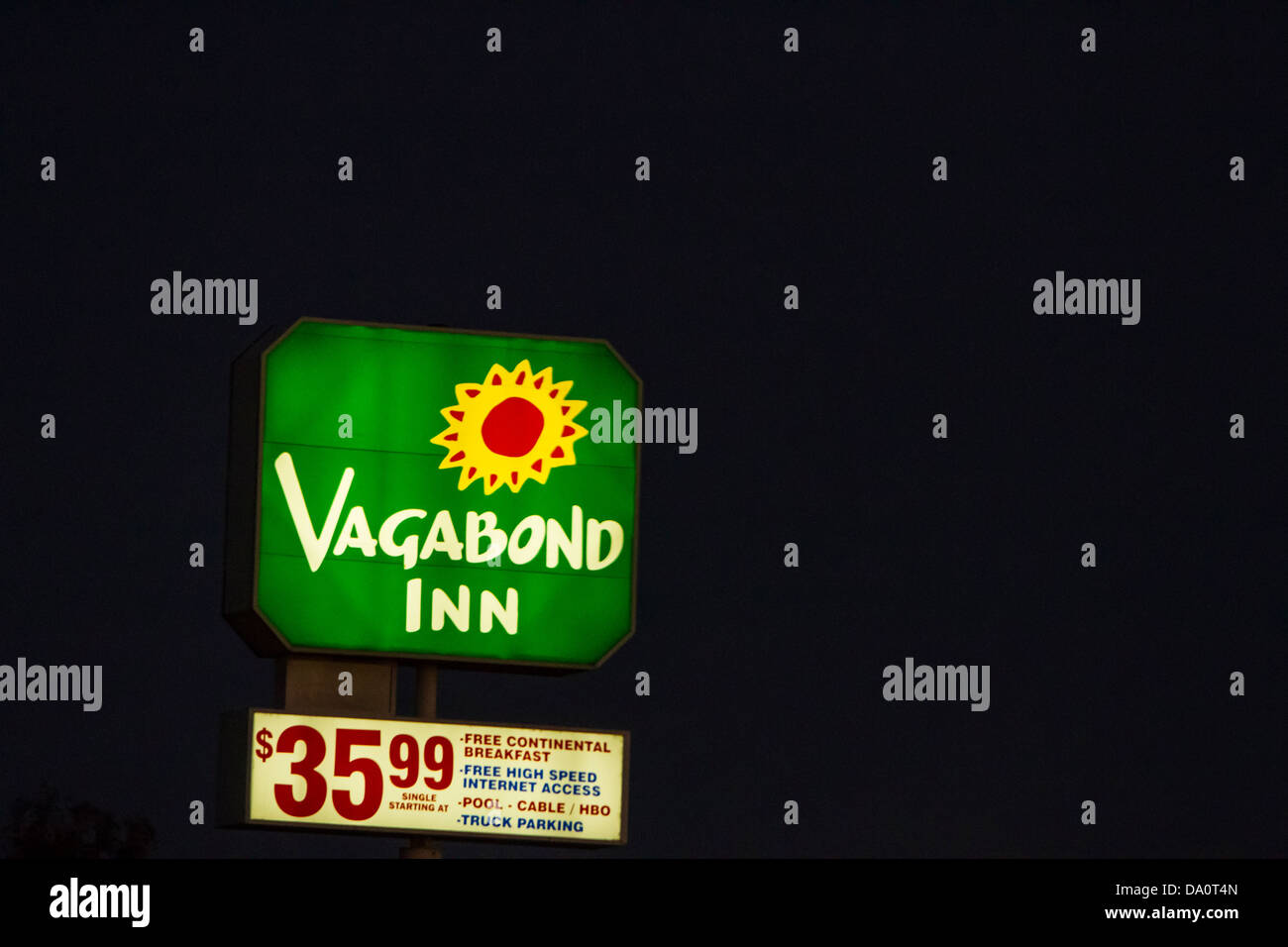 A sign for the Vagabond Inn along California's Highway 99 Stock Photo ...