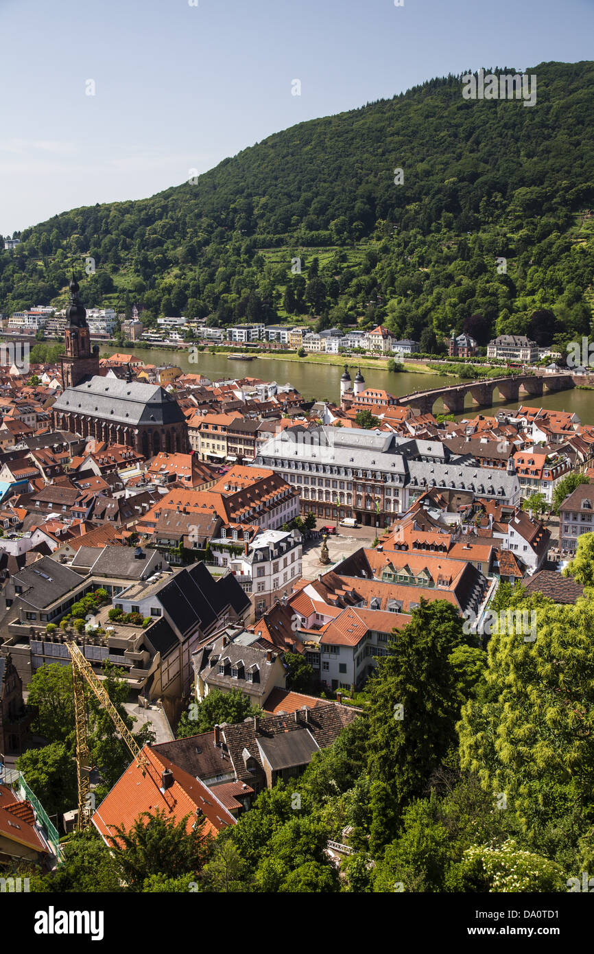 Heidelberg old town and the Nekar river, Germany Stock Photo - Alamy