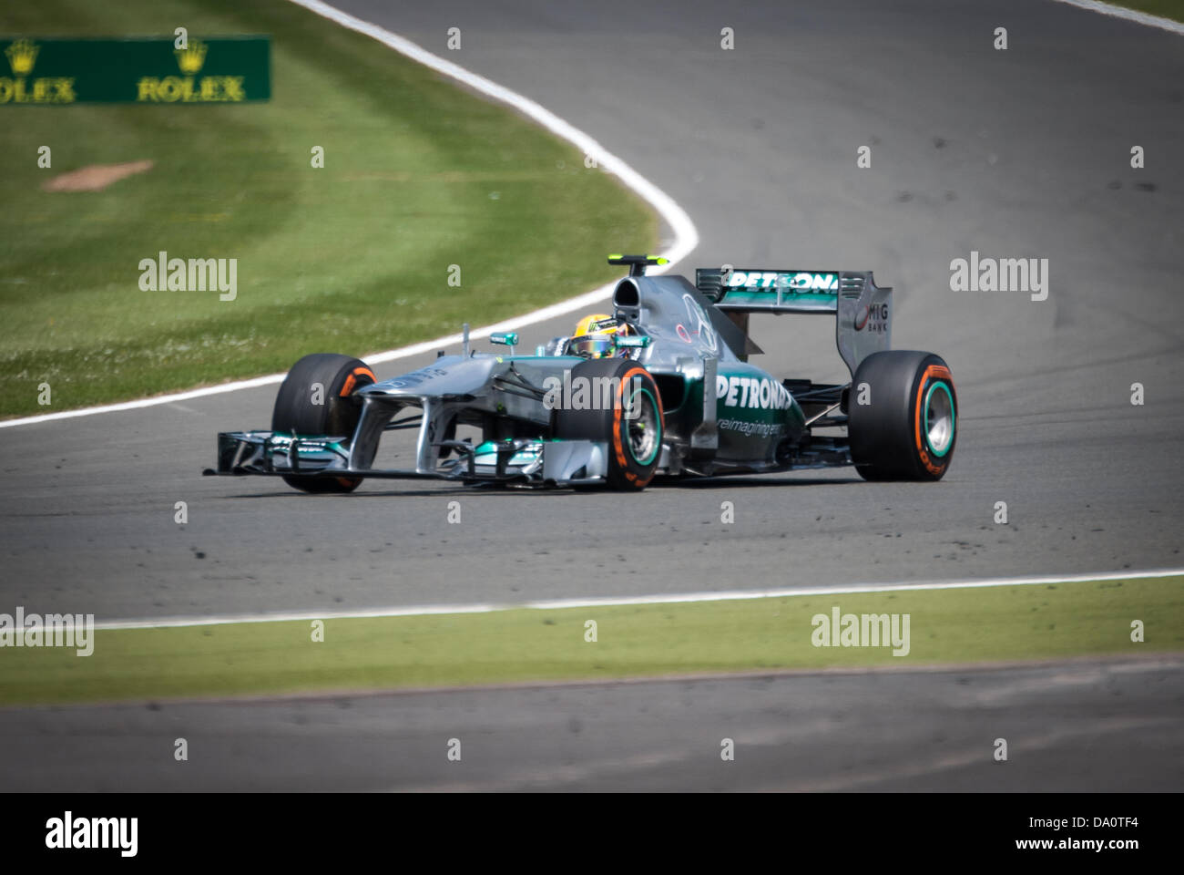 Lewis Hamilton at the British Formula One (F1) Grand Prix, Silverstone ...