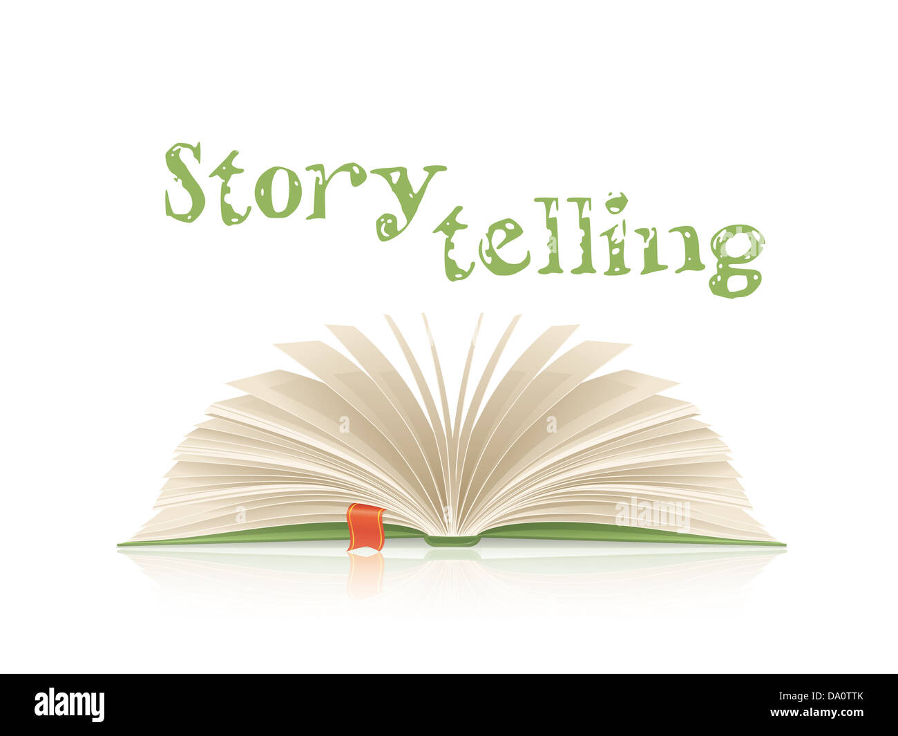 An illustration about Story Telling concept, a book with ribbon ...