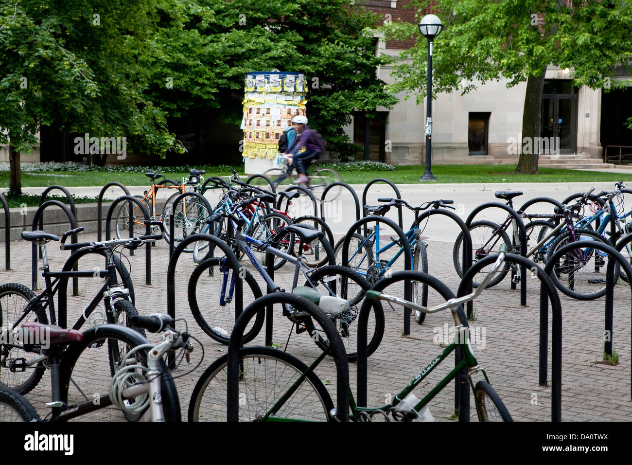 School bike rack hi-res stock photography and images - Alamy