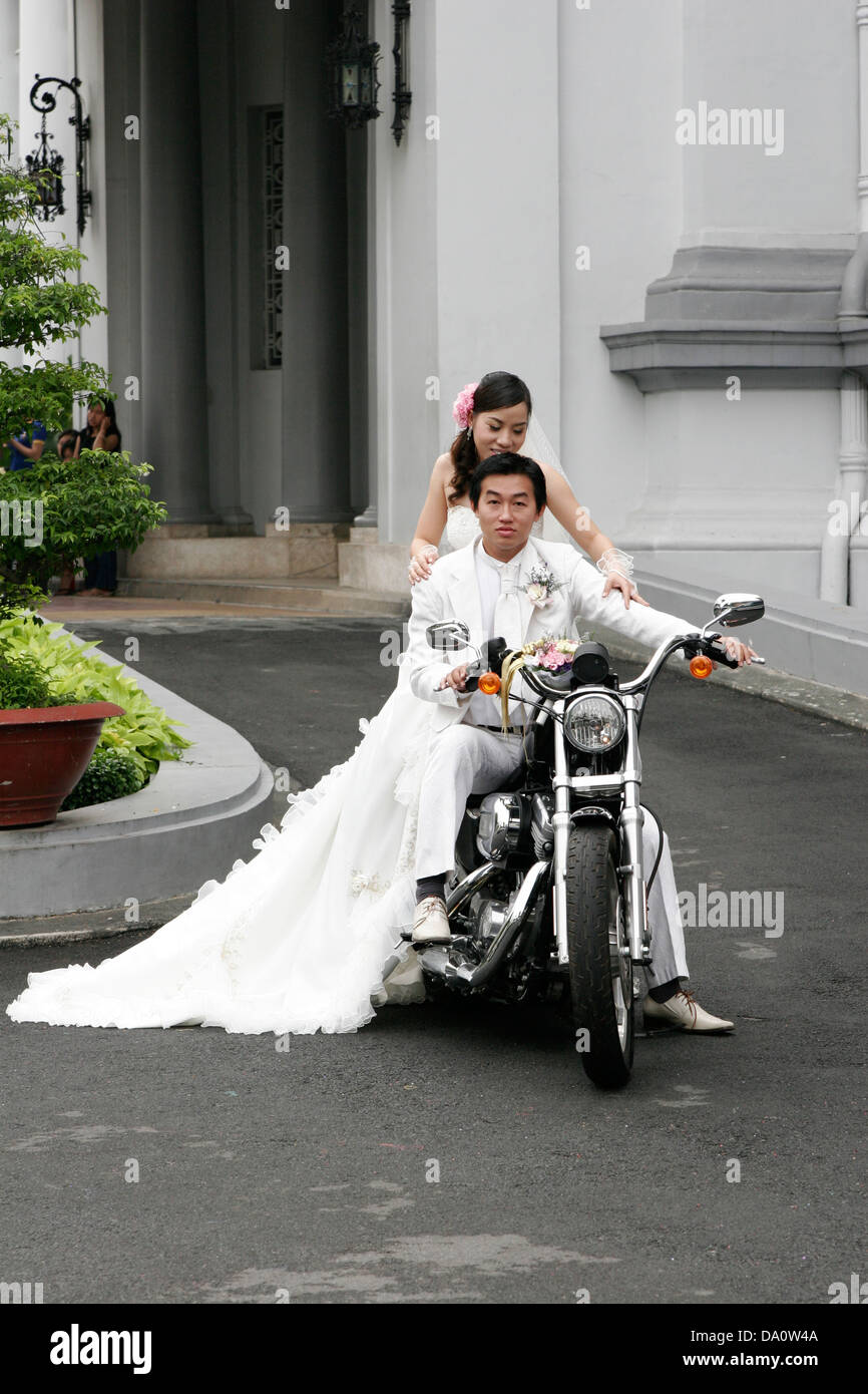 Couple posing for wedding picture, Vietnam, Southeast Asia Stock Photo ...