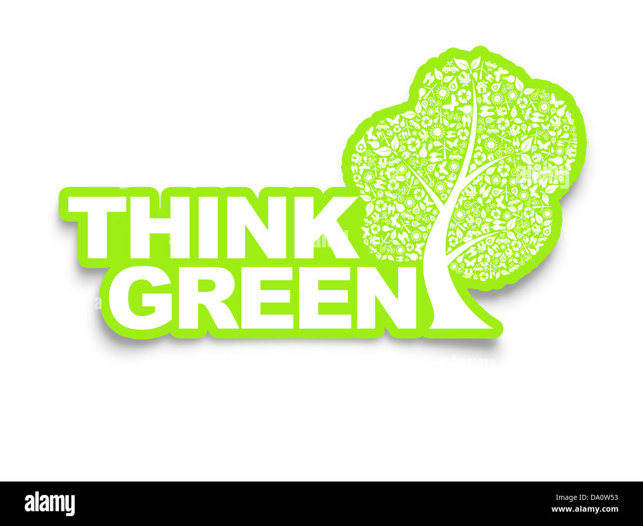 An illustration about "Think Green" idea, natural concept of healthy ...