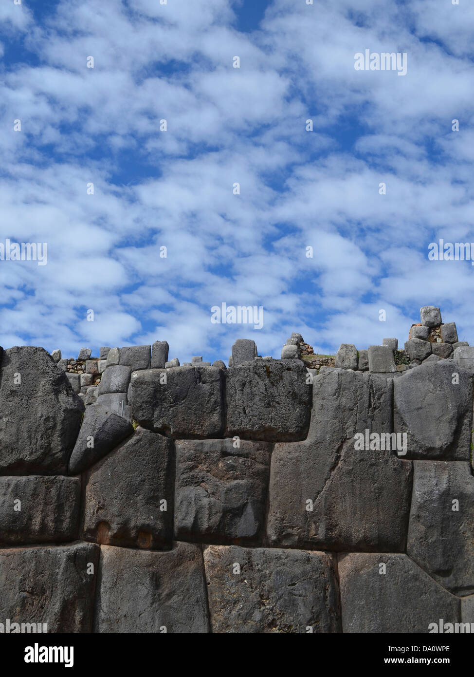 Inca Stone walls at the Sacsayhuaman site near Cuzco, Peru Stock Photo ...