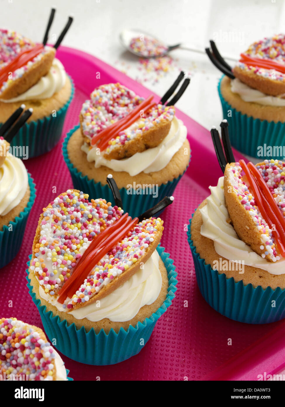 Butterfly wings cupcakes Stock Photo - Alamy