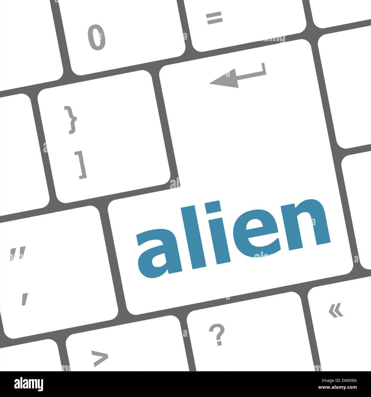 alien on computer keyboard key enter button Stock Photo - Alamy
