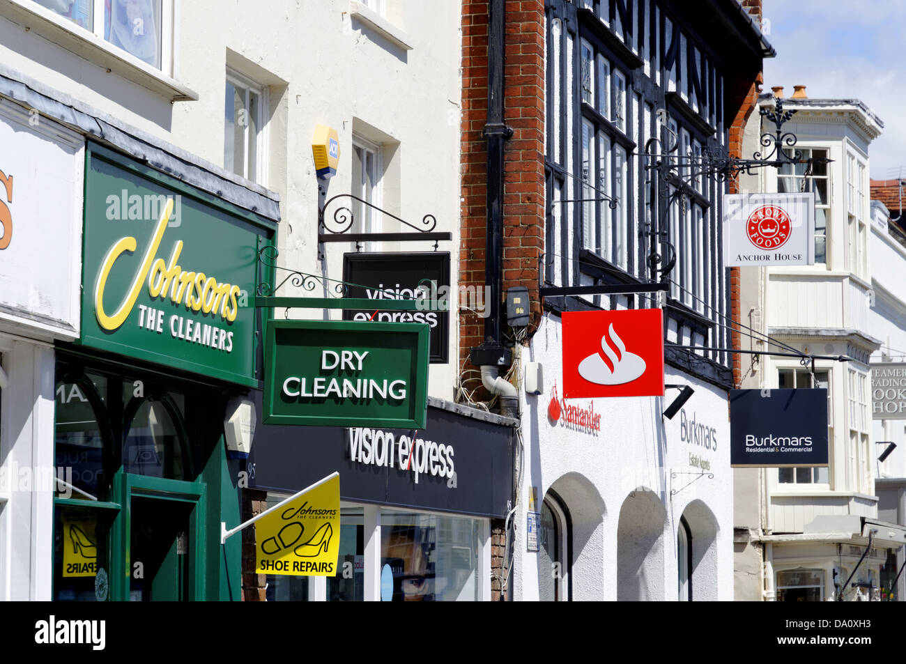 Shop Signs, Lymington, Hampshire, England, UK, GB Stock Photo - Alamy
