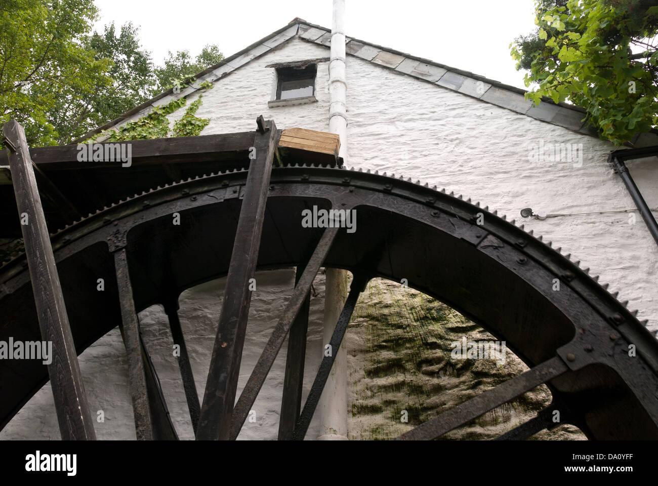 ancient water mill in Polperro in Cornwall Stock Photo - Alamy