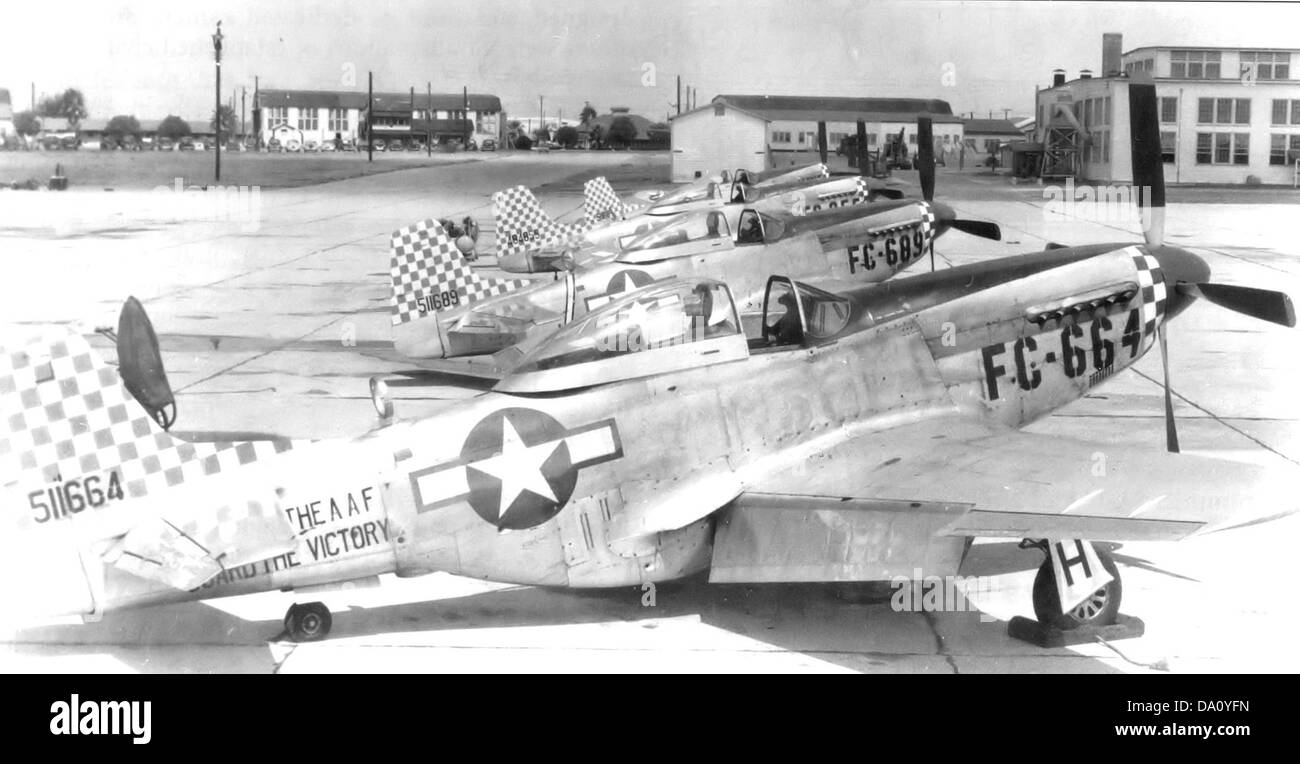 20th Fighter Group P-51D Mustangs November 1946 Shaw Field SC Stock ...