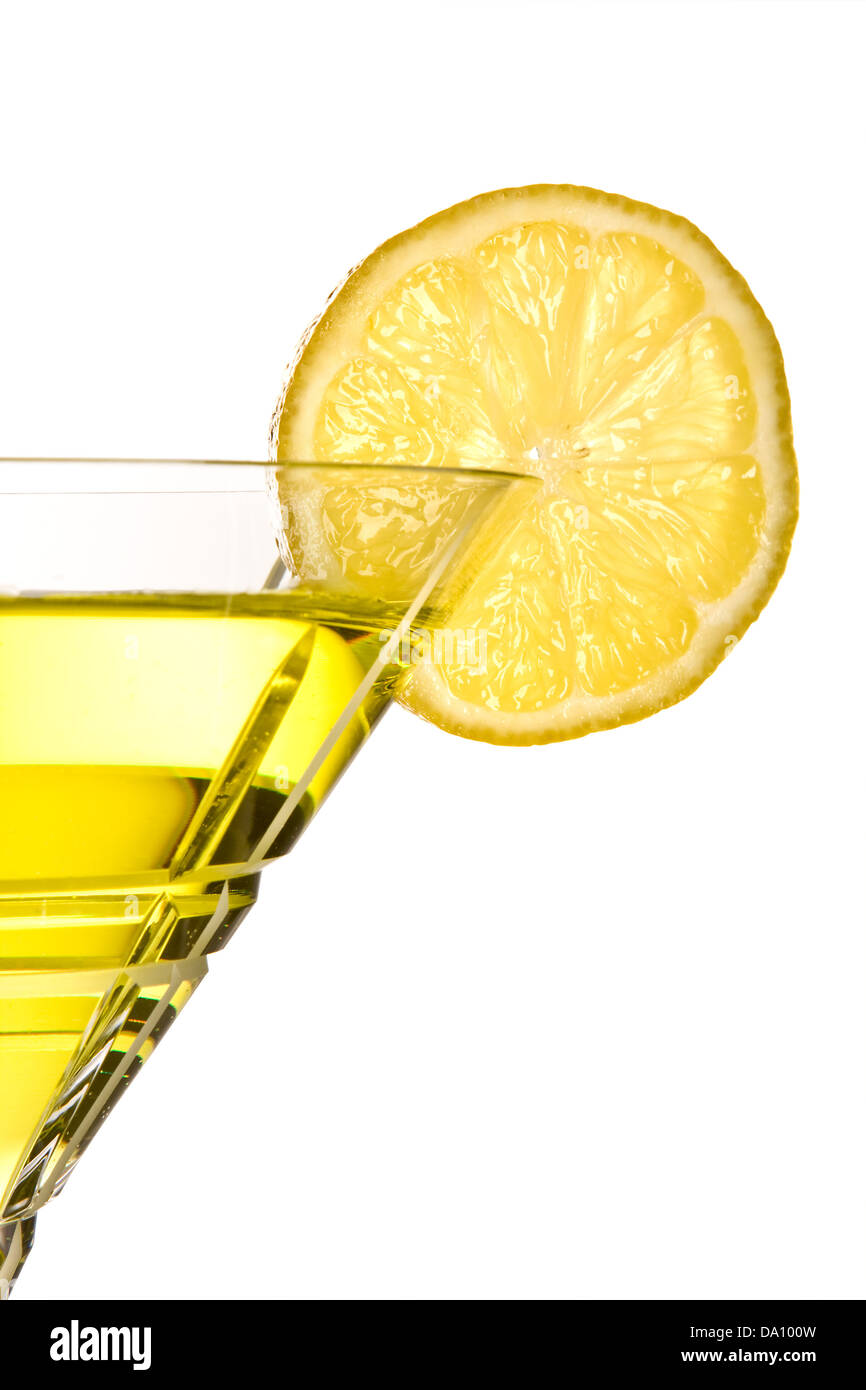 Summer cocktail decorated with a slice of lemon Stock Photo - Alamy