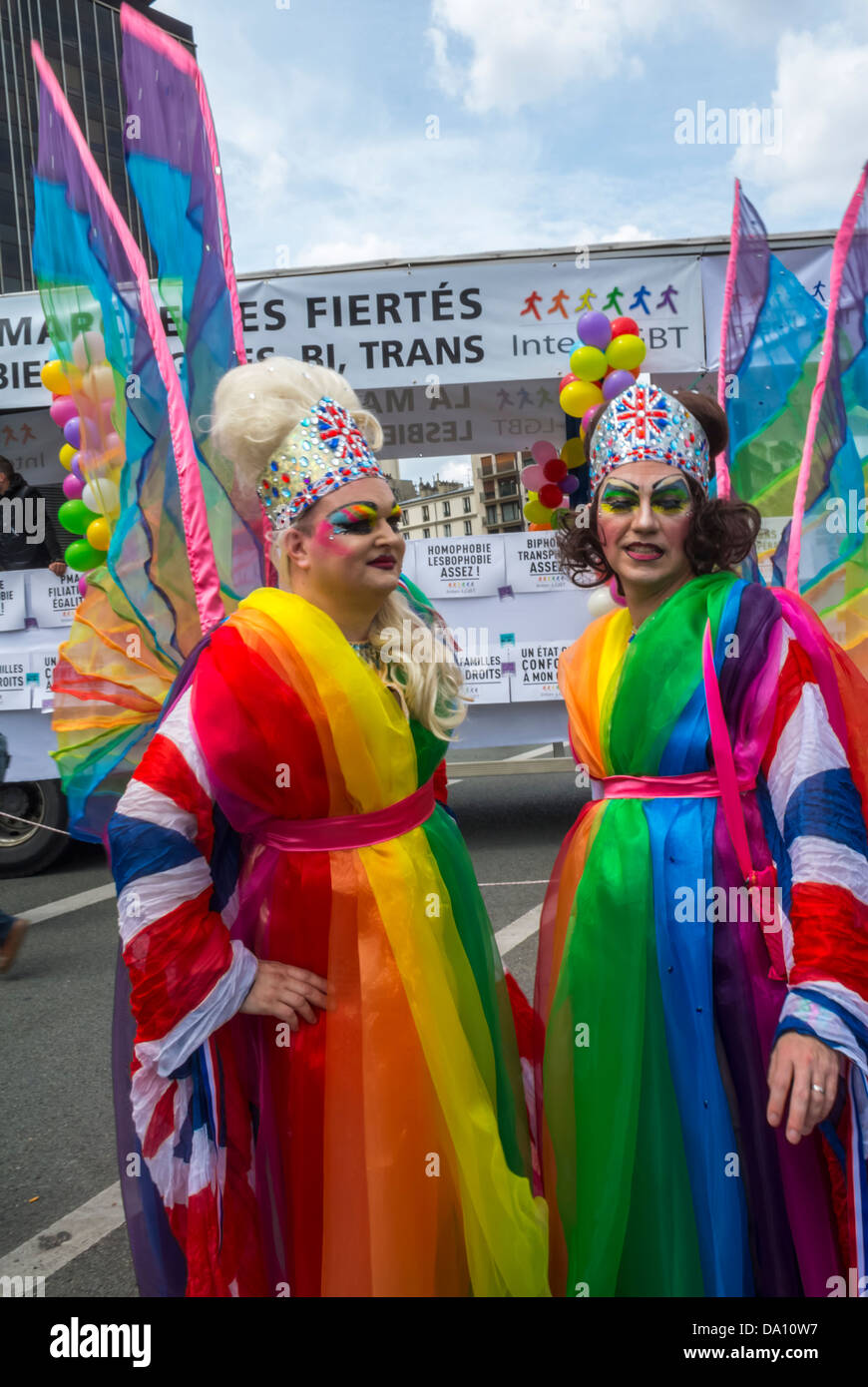 Paris, France, LGBT Male Transvestites in Costumes, Posing, in March in ...