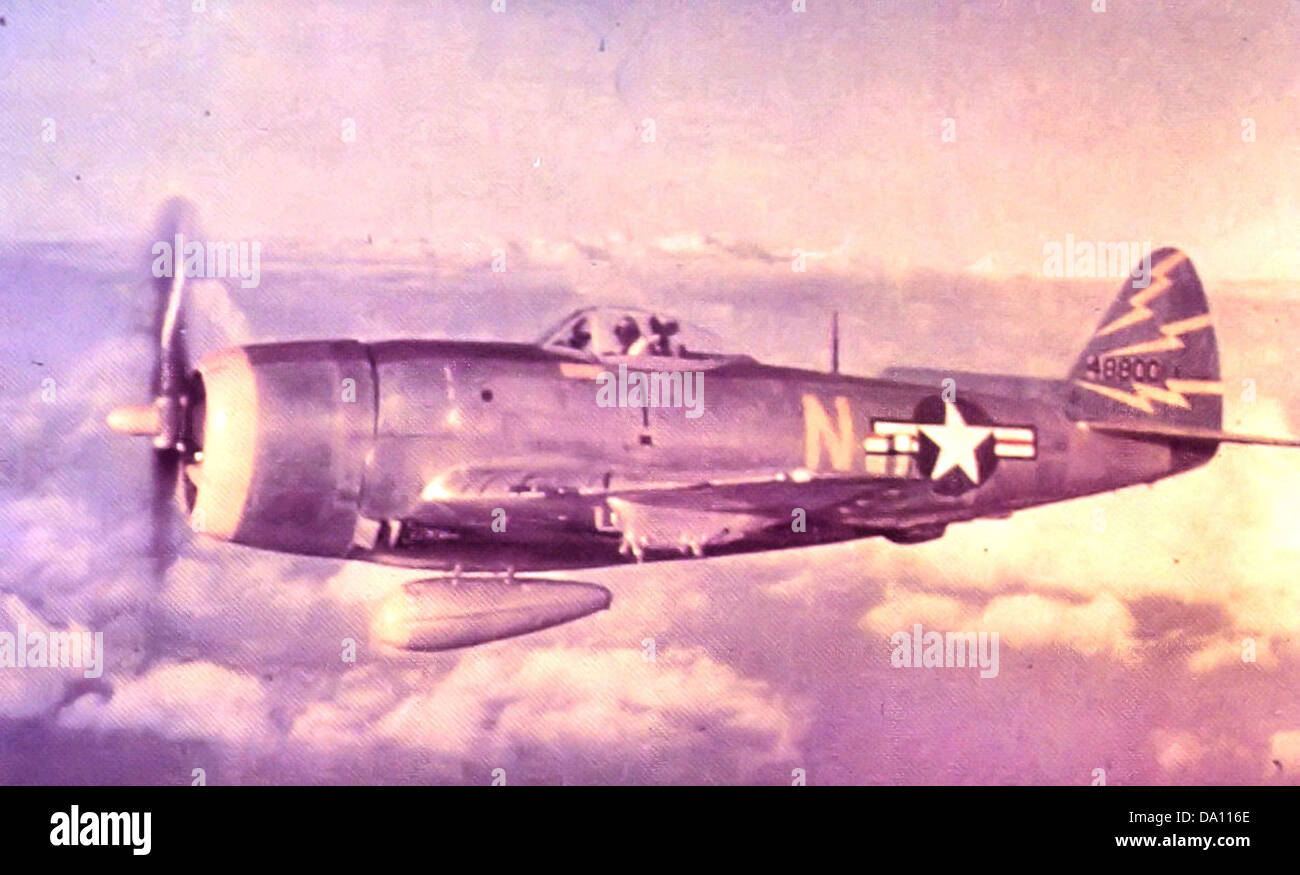 The 81st Fighter Group’s P-47N Thunderbolt (44-8800) during World War ...