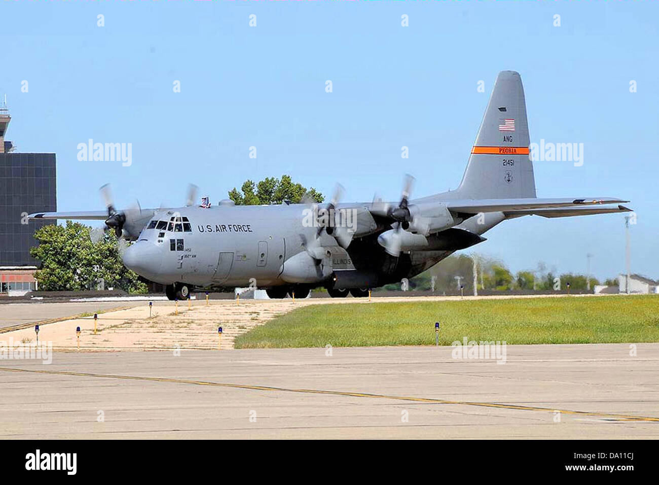 The C-130 Hercules, operated by the Peoria, Illinois Air National Guard ...