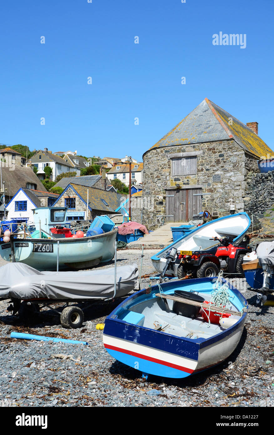 Fishing boats at Cadgwith in Cornwall, Uk Stock Photo - Alamy