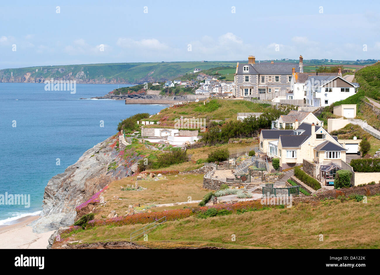 looking towards porthleven form penrose head in cornwall, uk Stock ...