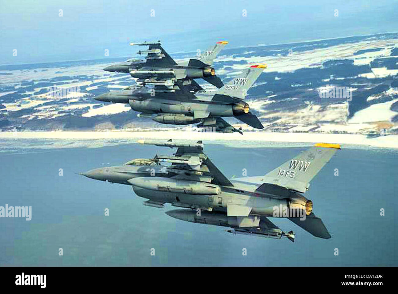 The 35th Fighter Wing in a 3-ship formation, showcasing their precision ...