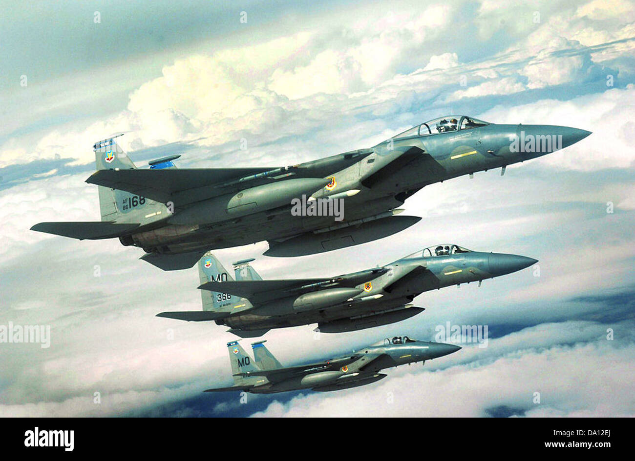 The 389th Fighter Squadron, part of the U.S. Air Force, flies a three ...