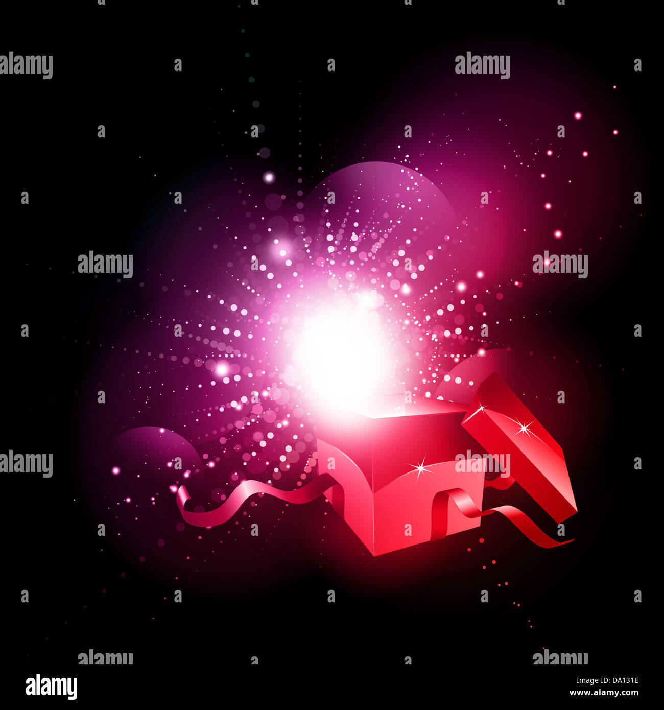 Open gift box with an abstract magical effect Stock Photo - Alamy