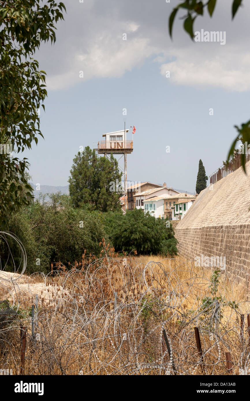 A United Nations Watchtower in the Buffer Zone, Nicosia, Cyprus Stock ...
