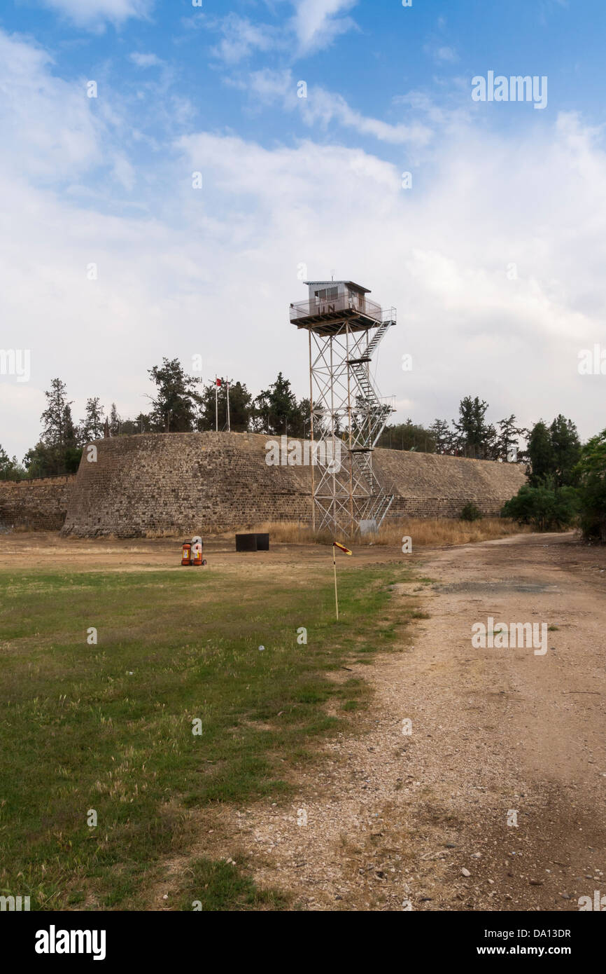 United Nations Watch Tower, Buffer Zone, Nicosia, Cyprus Stock Photo ...