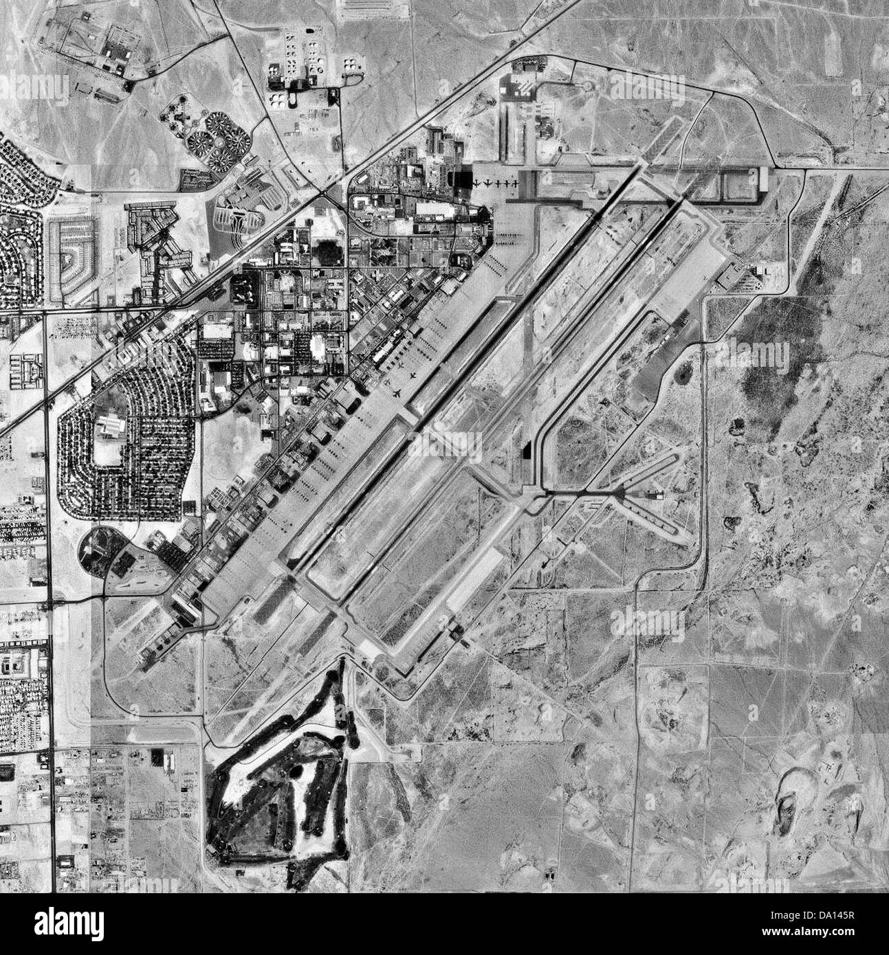 An aerial photograph of Nellis Air Force Base taken by the USGS on 09 ...