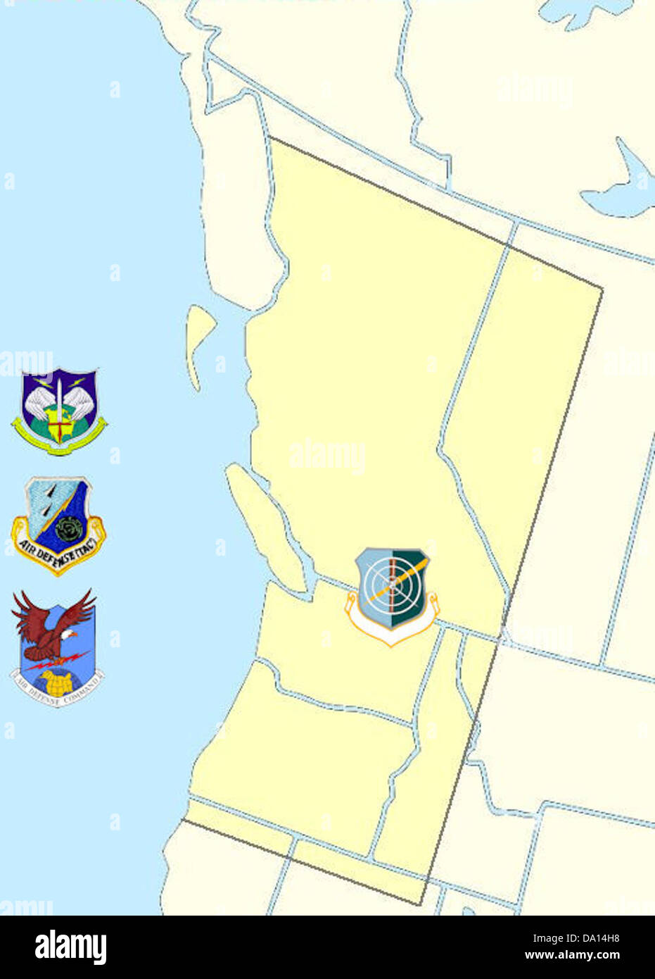 A map outlining the operations and locations of the 25th Air Division ...