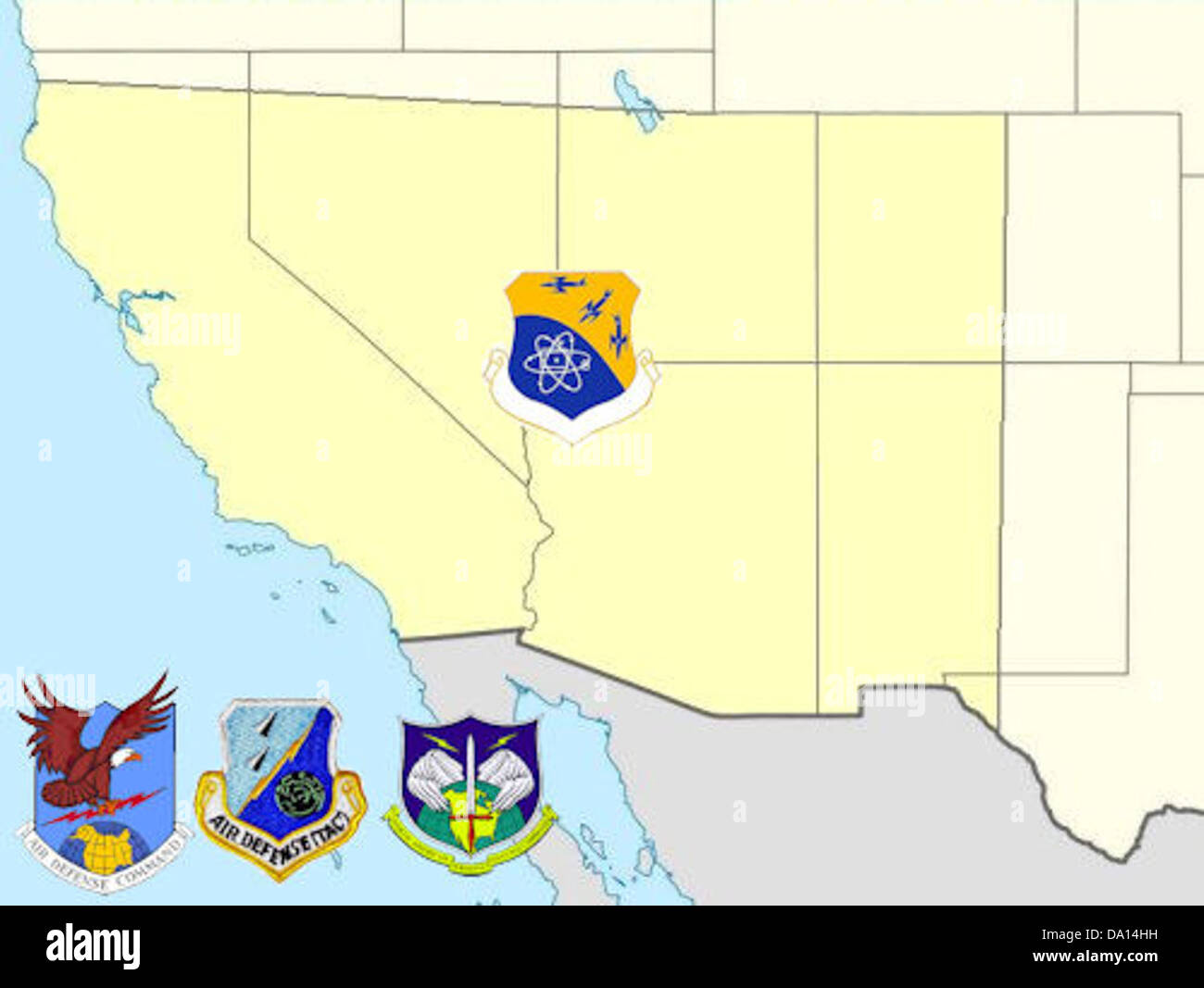 A map of the 26th NORAD Region, which was part of the North American ...