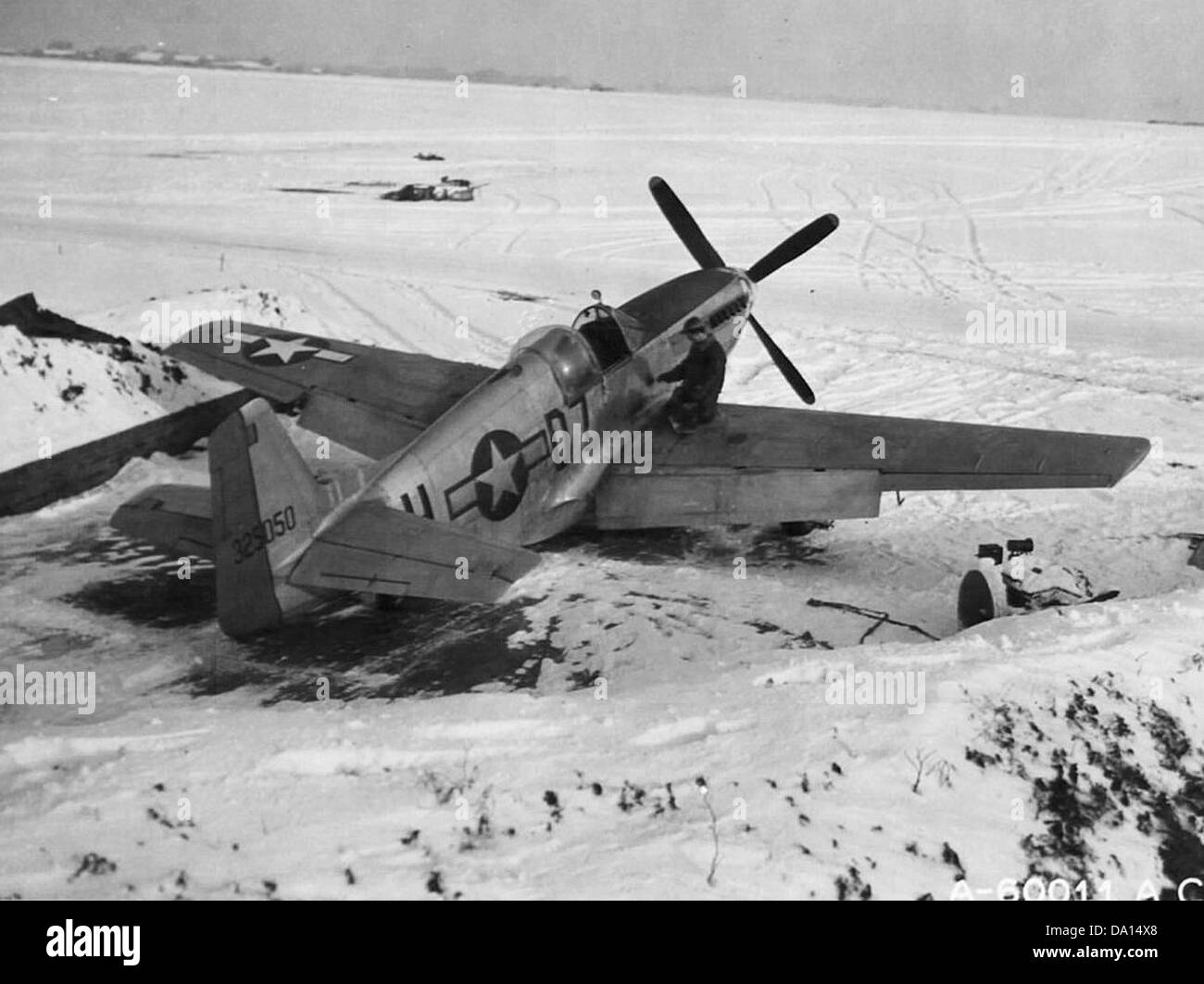 A P-51 Mustang of the 503d Fighter Squadron is captured in flight. The ...