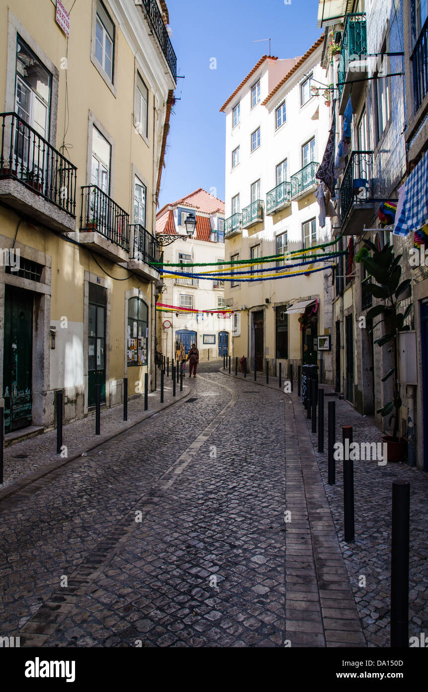 Street scene in Lisbon, Portugal Stock Photo - Alamy