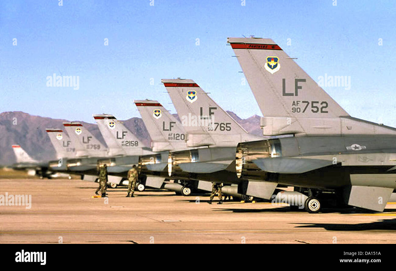 63d Fighter Squadron - F-16s - 2 Stock Photo - Alamy