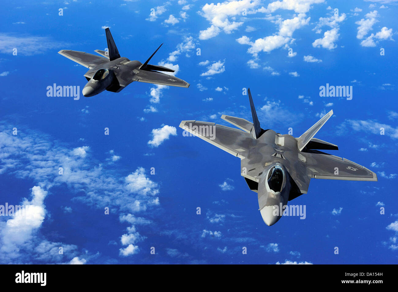 The 90th Fighter Squadron F-22 Raptors and the 465th Air Refueling ...